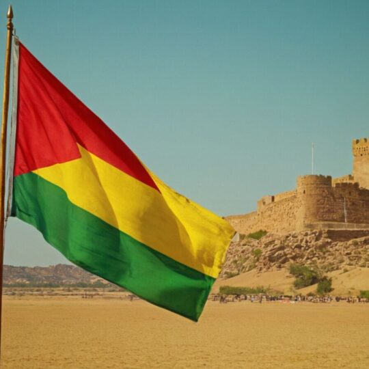 Flagge Rot Gelb Grun Mit Wappen